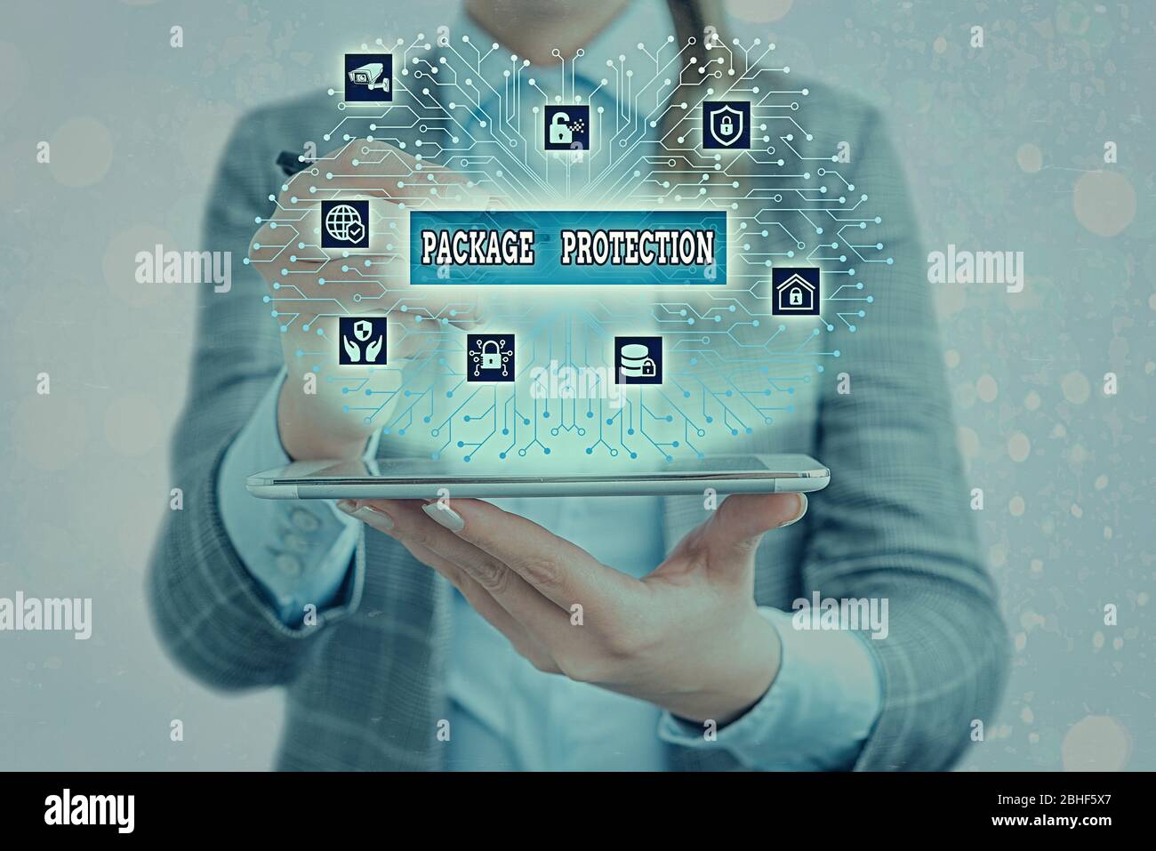 Text sign showing Package Protection. Business photo text Wrapping and ...