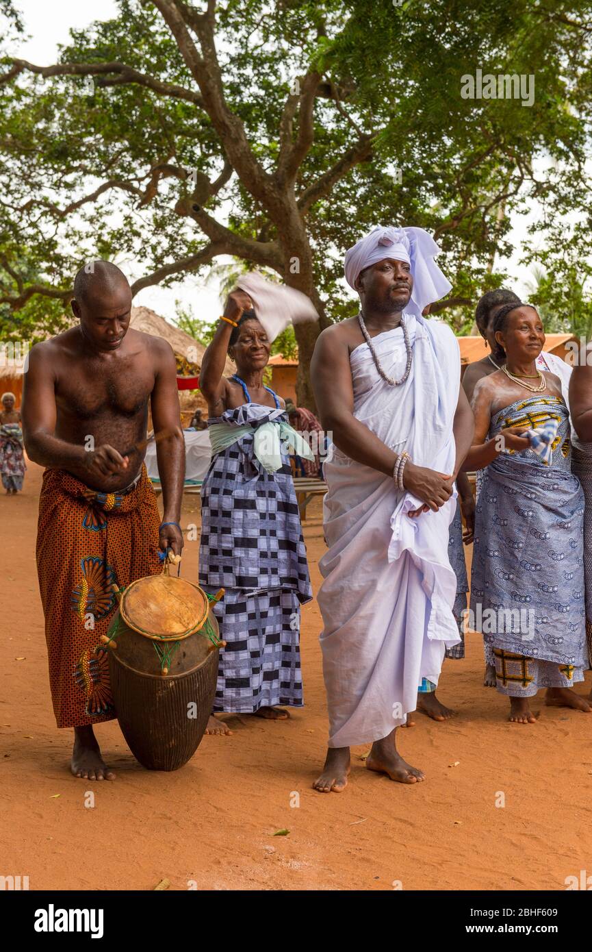 Welcome ceremony in the Akato Viepe Village of the Ewe tribe by the ...