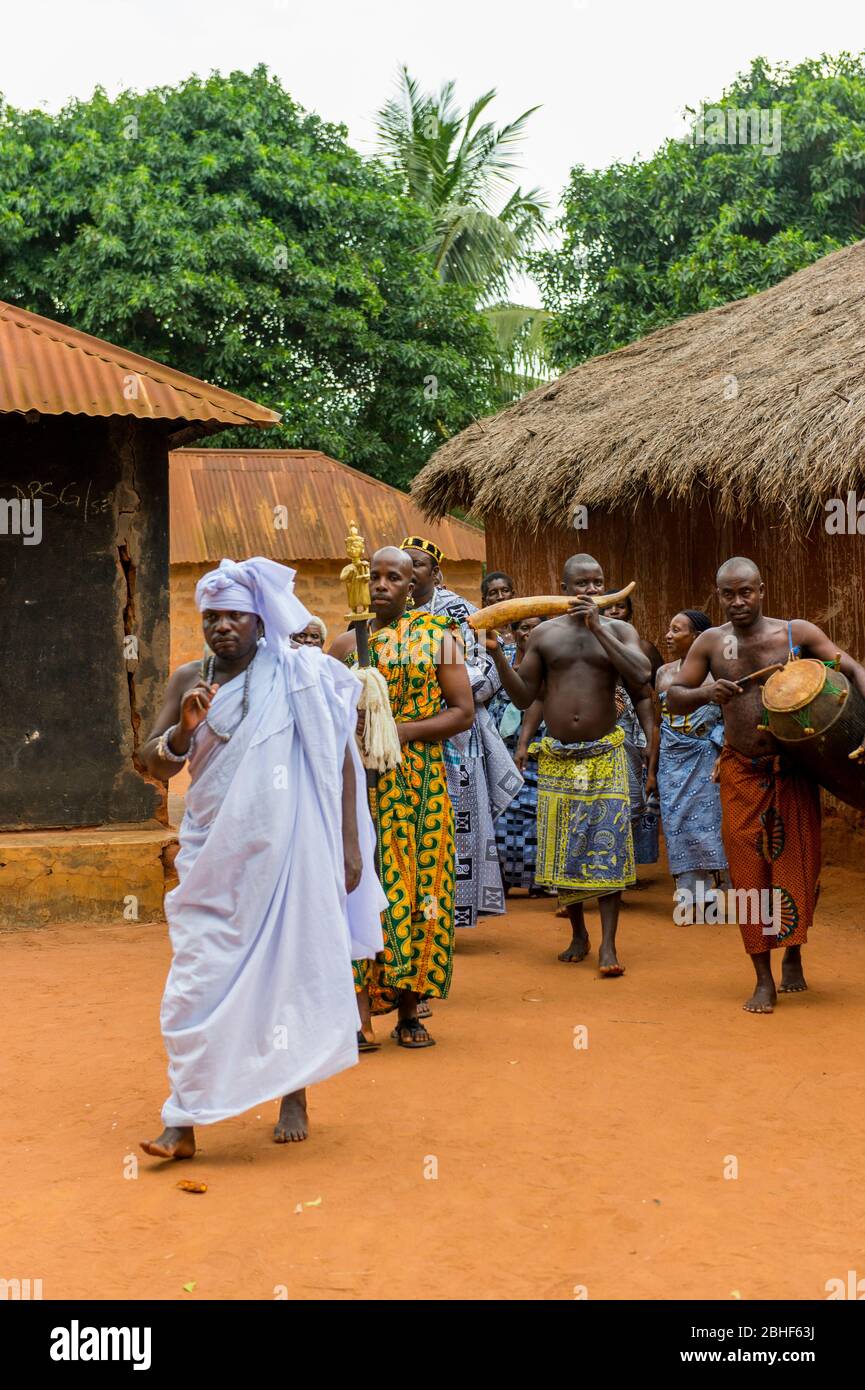 Welcome ceremony in the Akato Viepe Village of the Ewe tribe by the ...