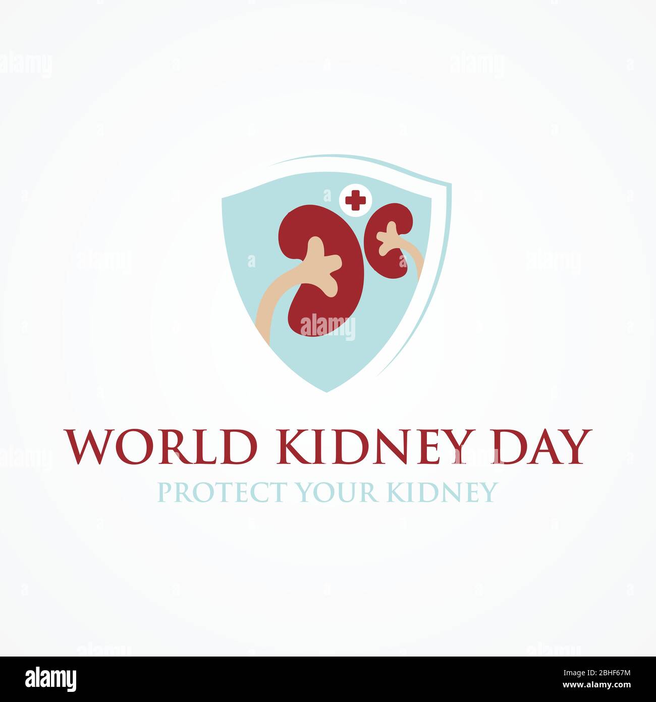 World Kidney Day banner with shield in flat style. Element design for ...