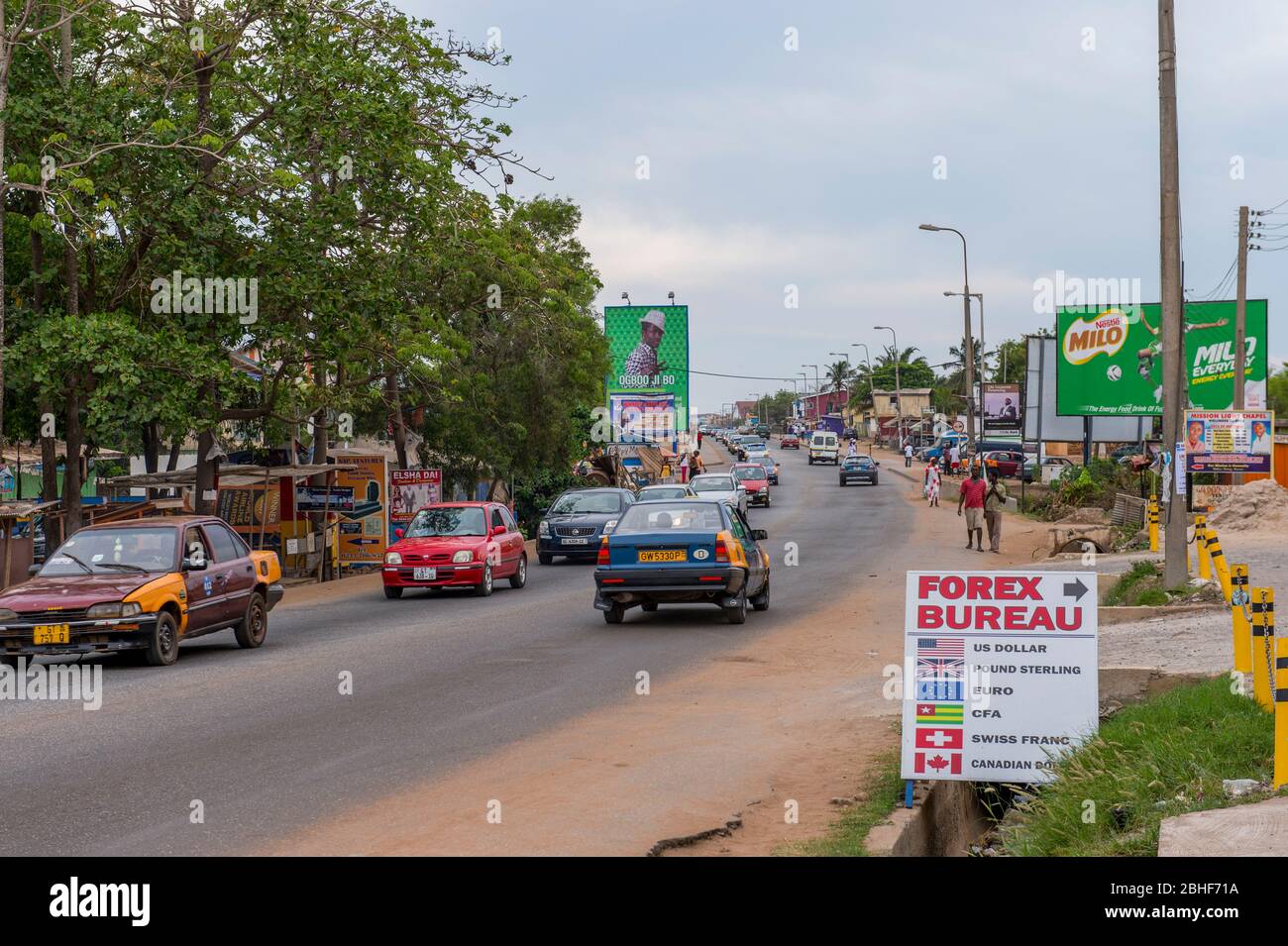 Street scene in Accra the capital and largest city of Ghana Stock Photo ...