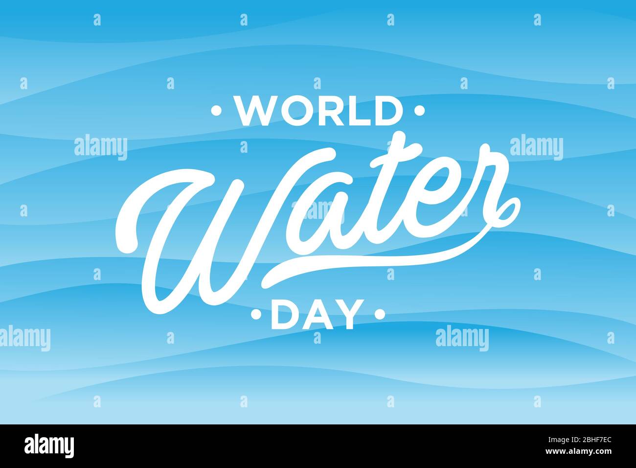 World Water Day letter on abstract wave background. Simple letter World ...