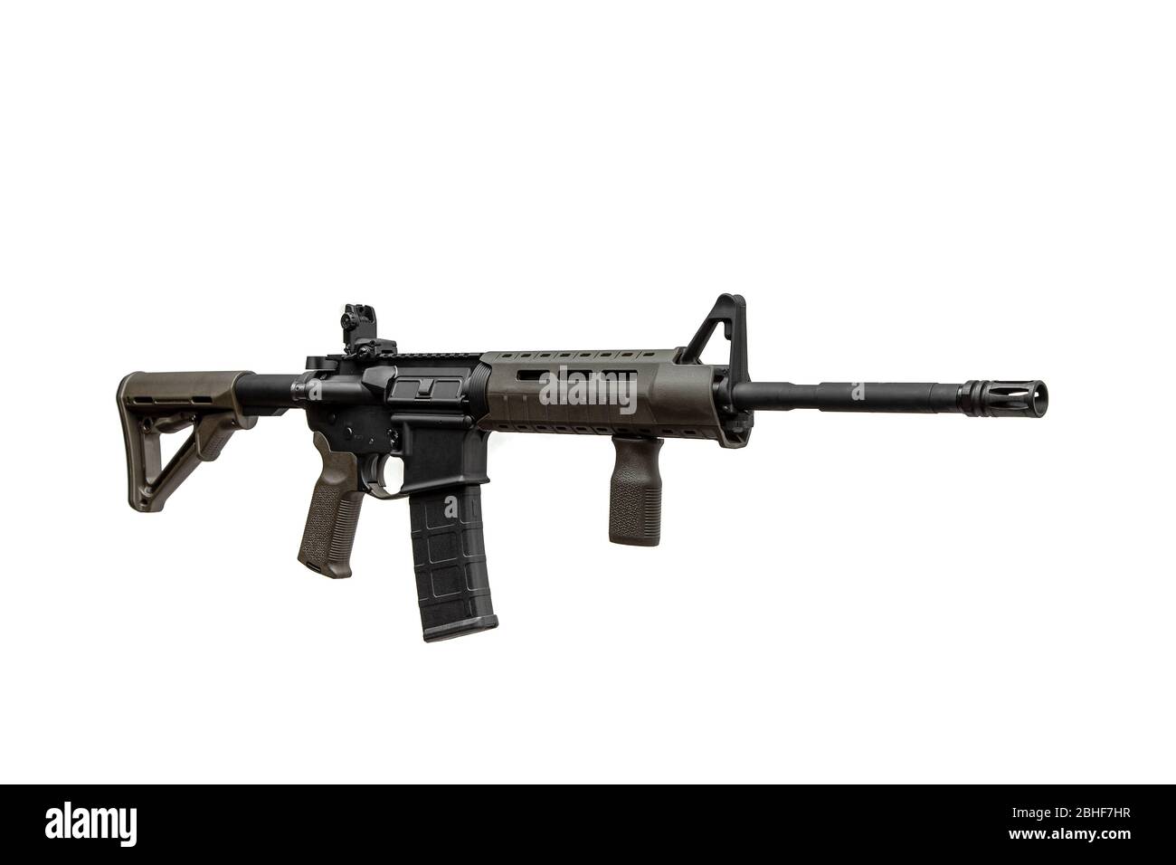 Modern automatic rifle isolated on white background. Weapons for police ...