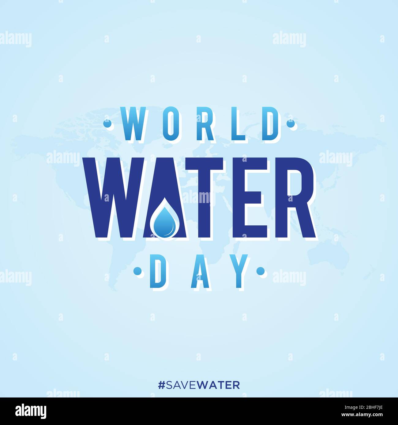 World water day simple letter on world map background. Simple letter ...