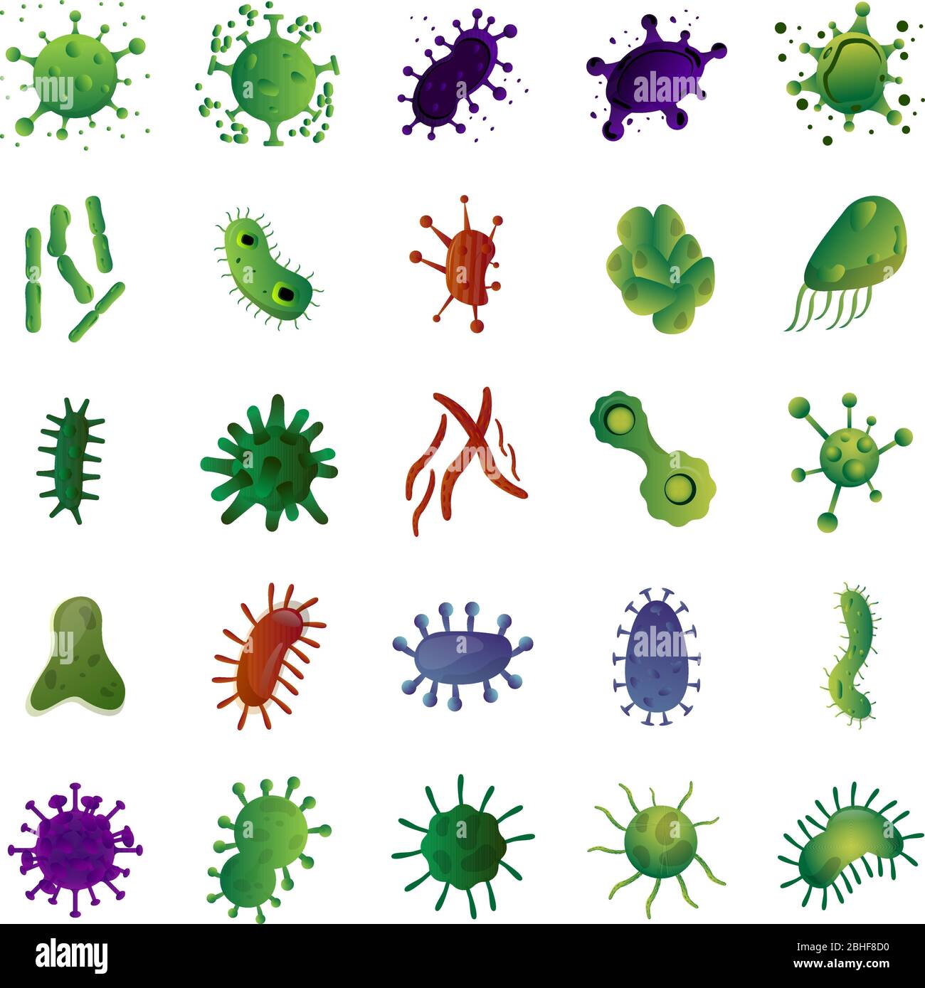 Set of virus icons Stock Vector Image & Art - Alamy