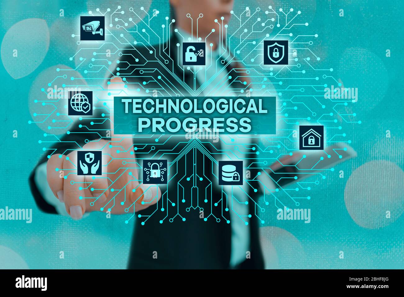 Writing note showing Technological Progress. Business concept for ...