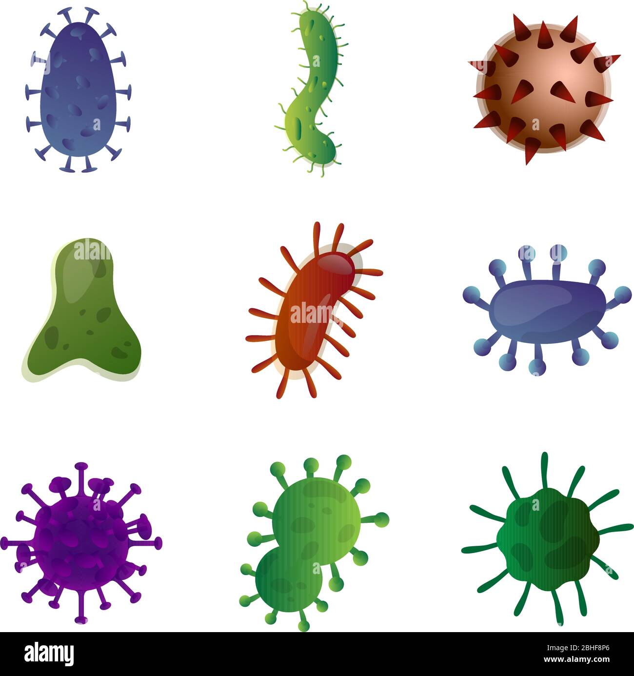 Set of virus icons Stock Vector Image & Art - Alamy