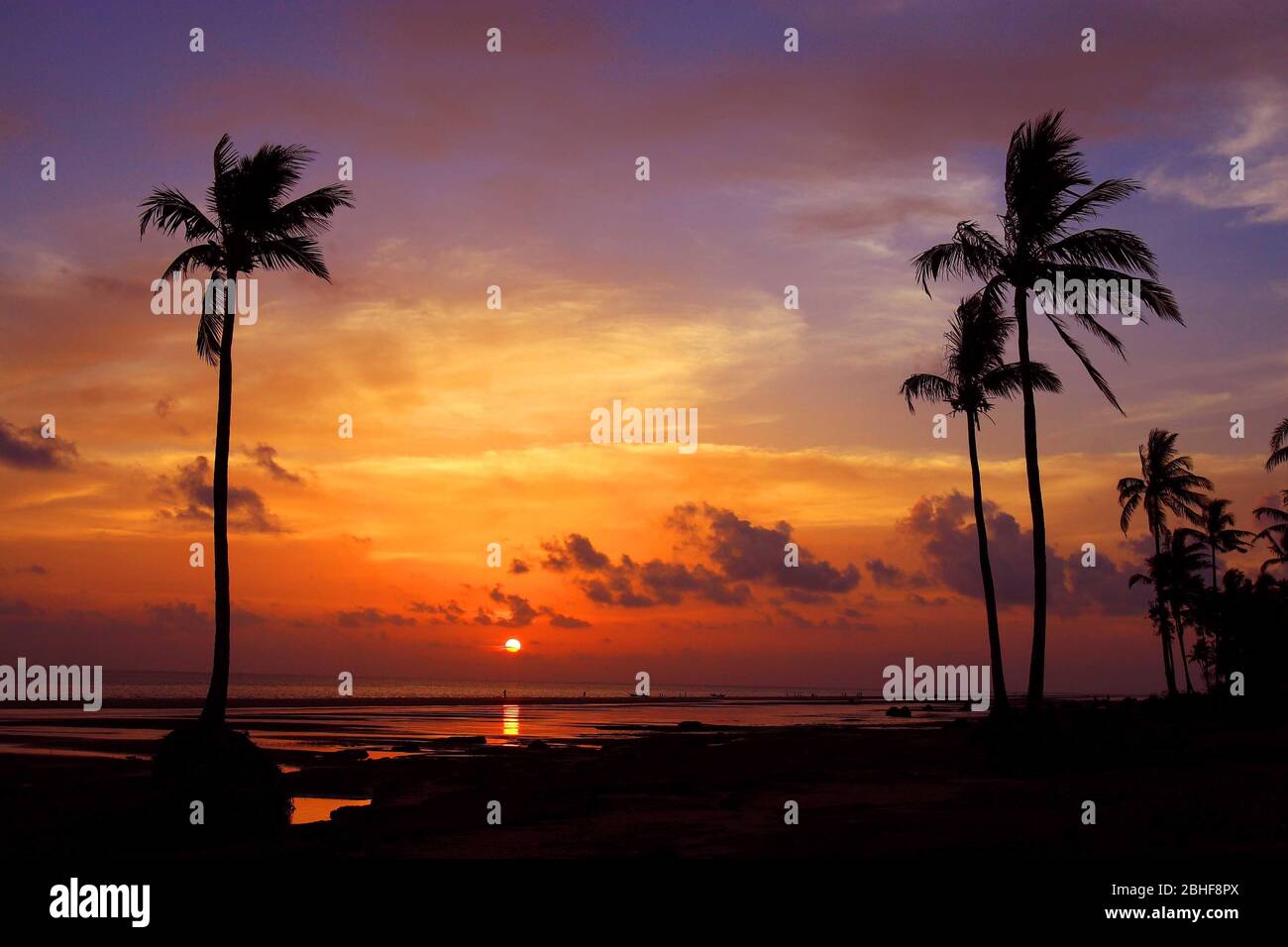 Sunset at the Kuakata beach, in Patuakhali district, in Bangladesh ...