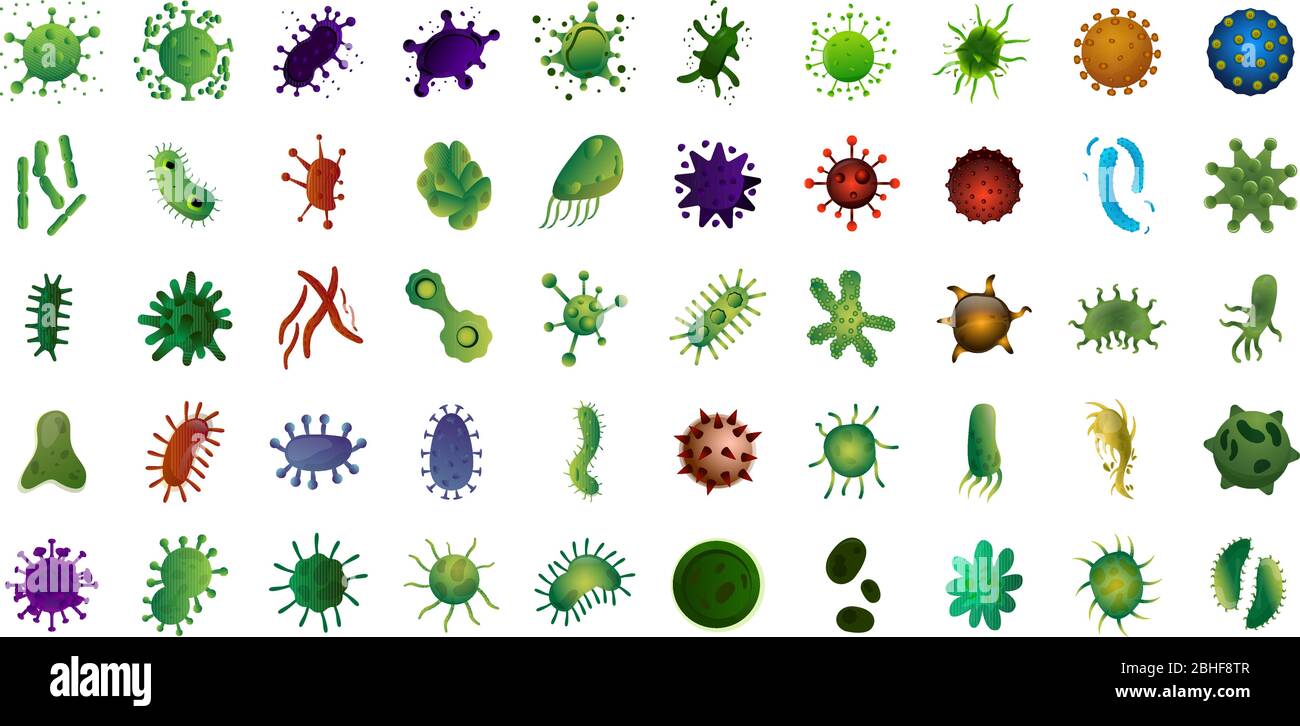Set of virus icons Stock Vector Image & Art - Alamy