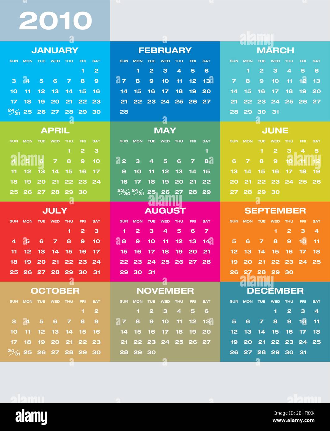 Colorful Calendar for year 2021 in vector format Stock Vector Image ...