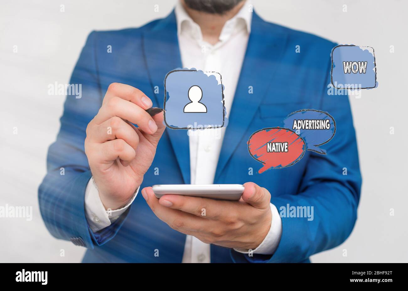 Writing note showing Native Advertising. Business concept for Online ...