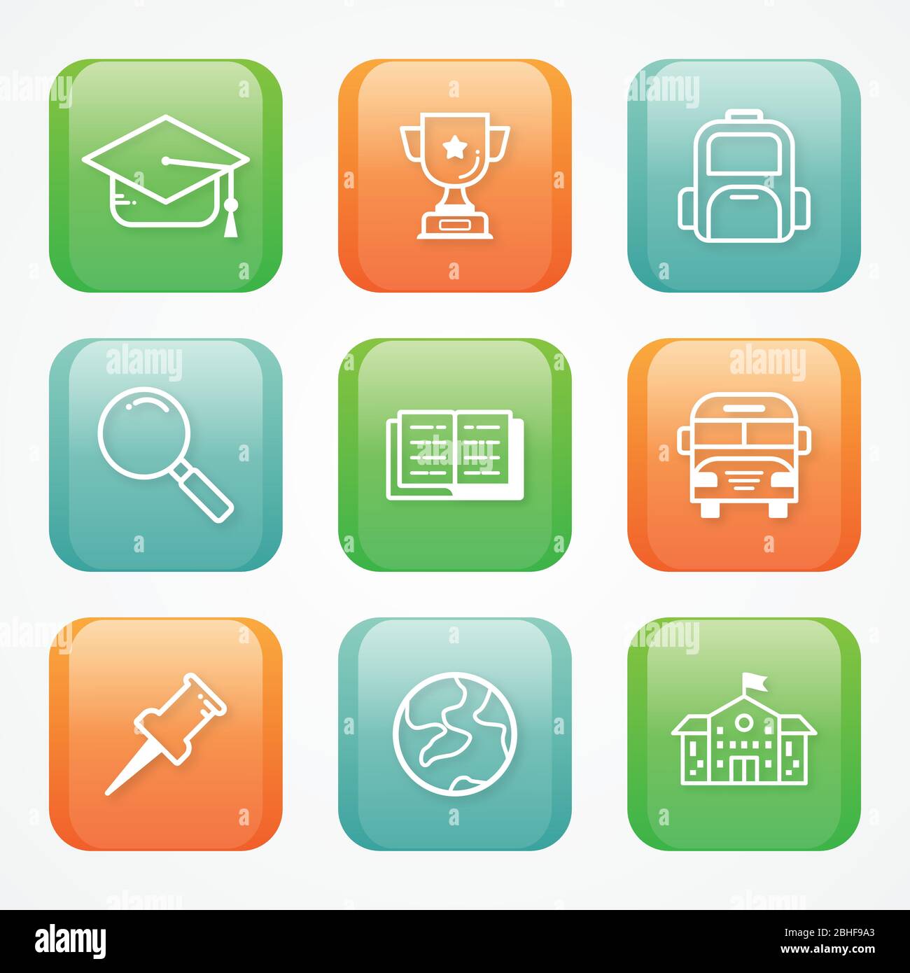 Vector illustration education icon in flat style for web buttons or app ...