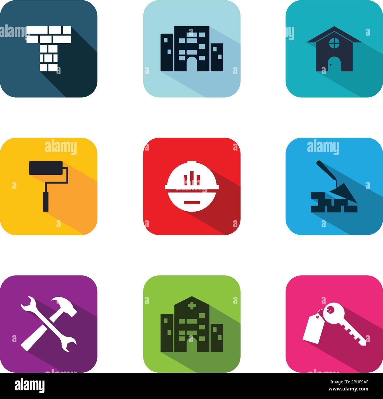 Service building icon vector flat style illustration for web, mobile ...