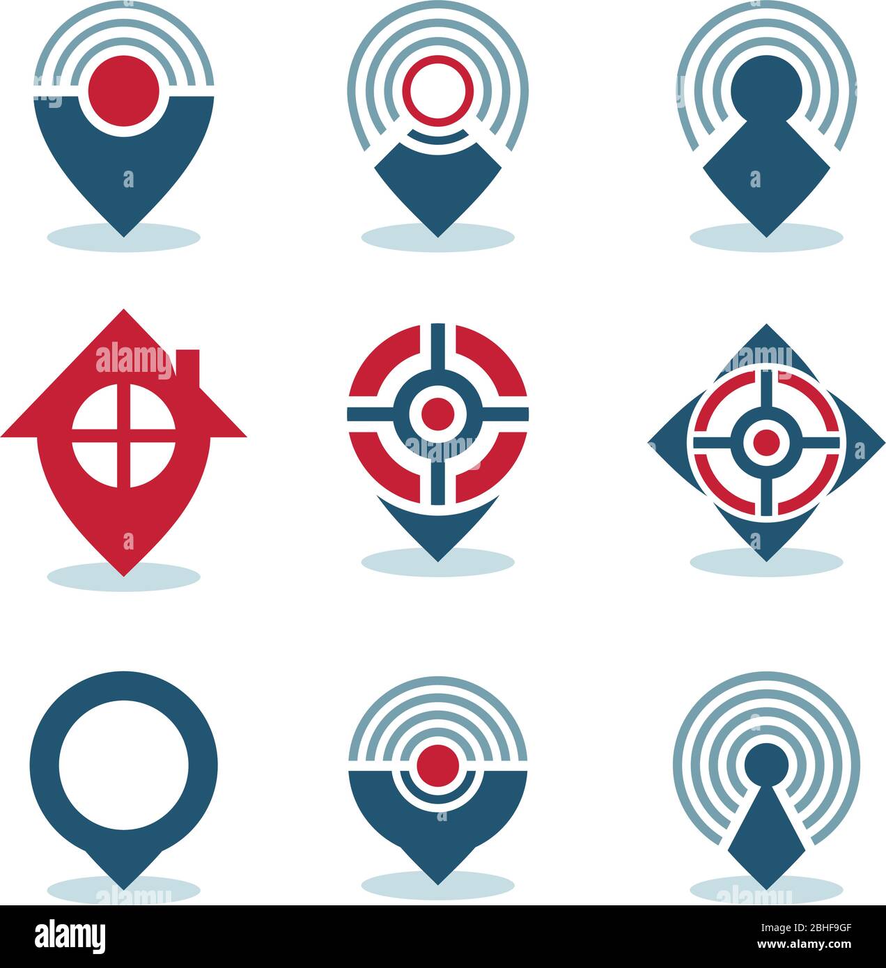 Set pin GPS navigation element for map pointer with flat design graphic ...