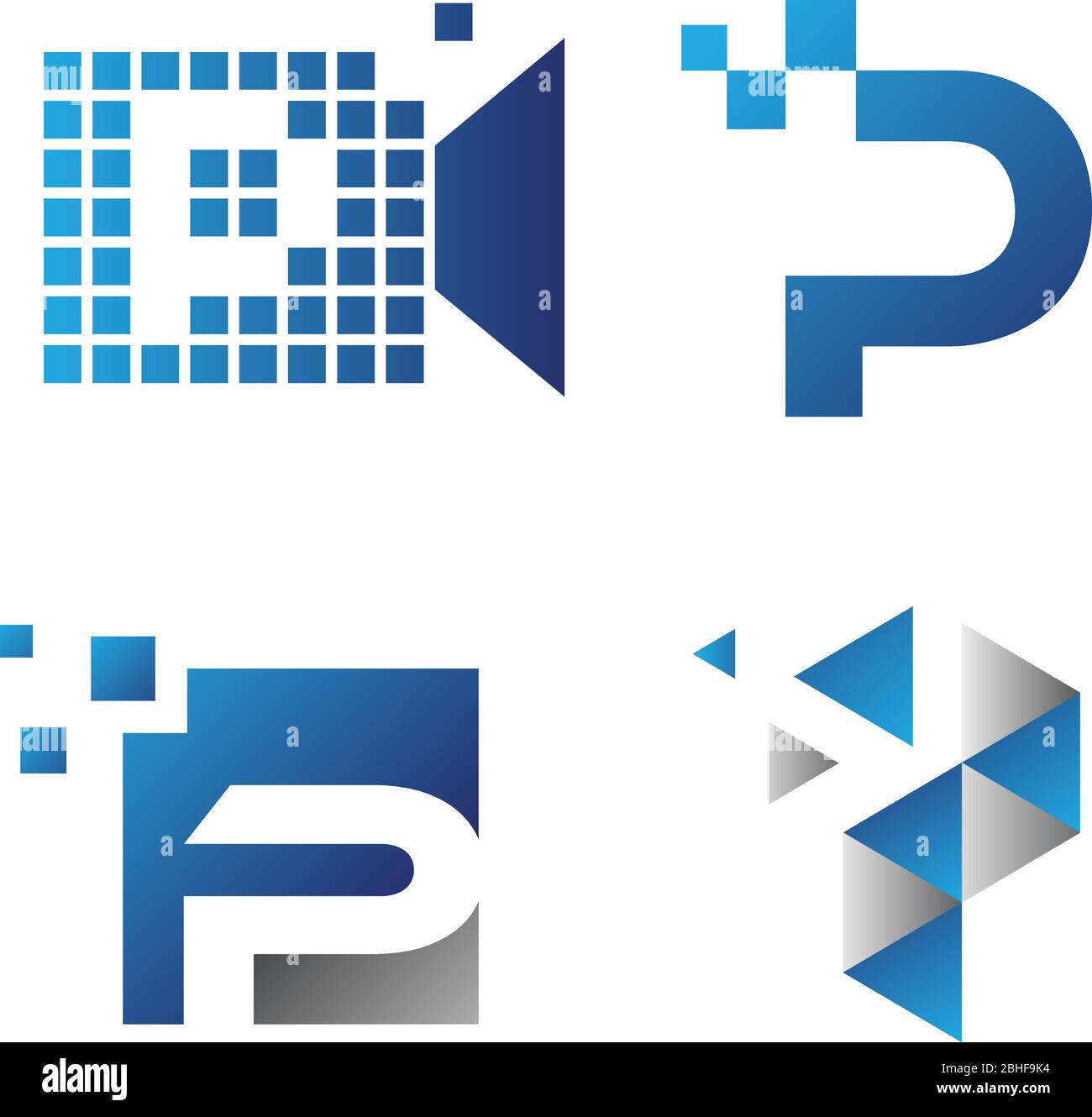 Set pixel letter P for your best business company symbol. Vector design ...
