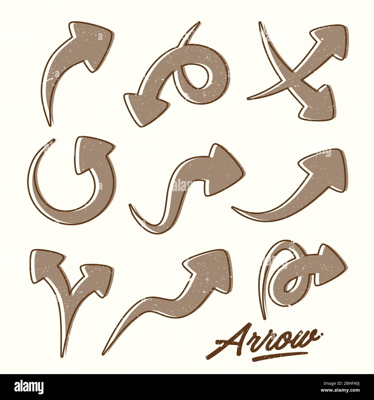 Vector hand drawn arrows symbol elements for your design with splash ...