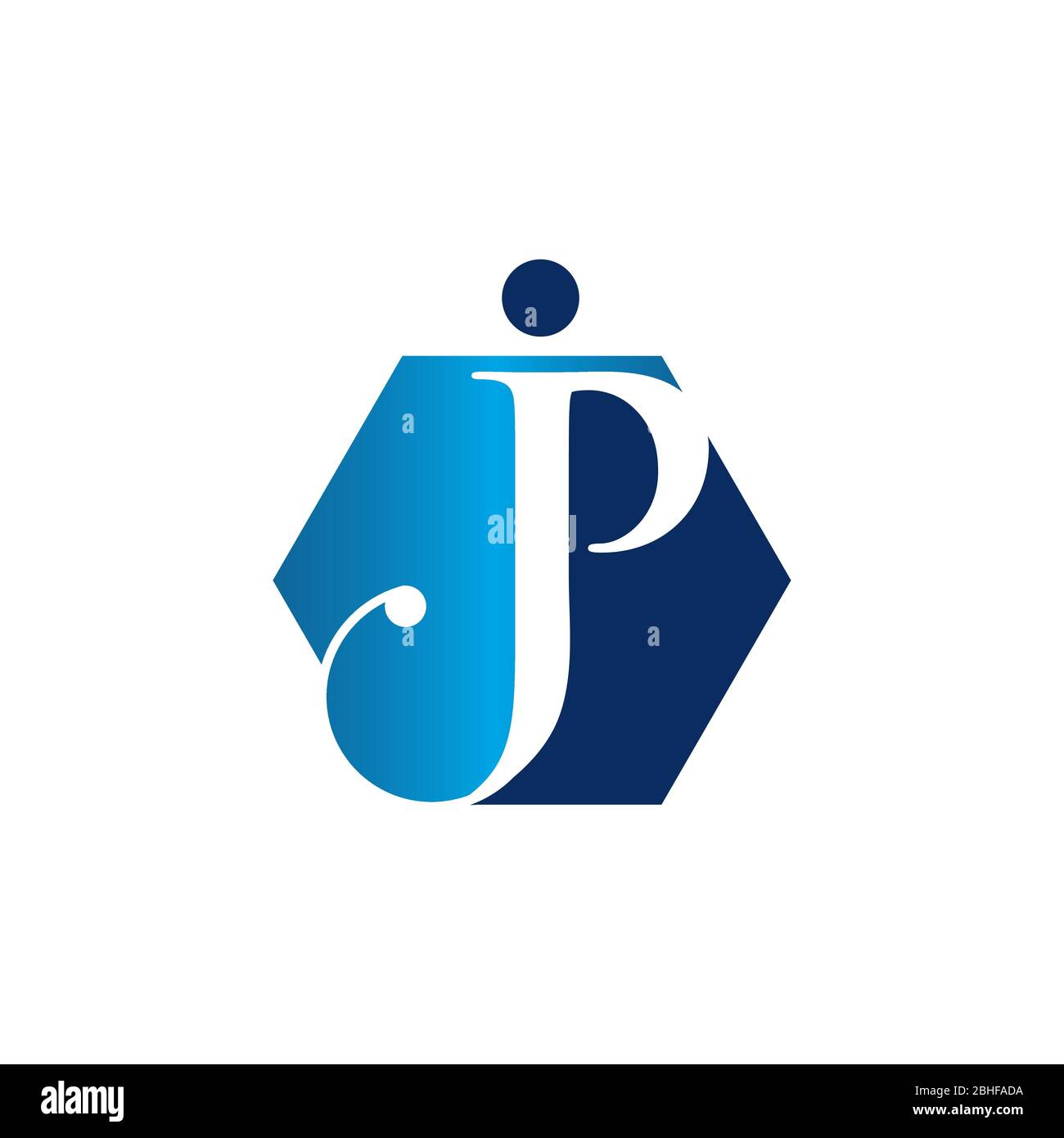 Unique Initial JP letter linked symbol on the white background ...