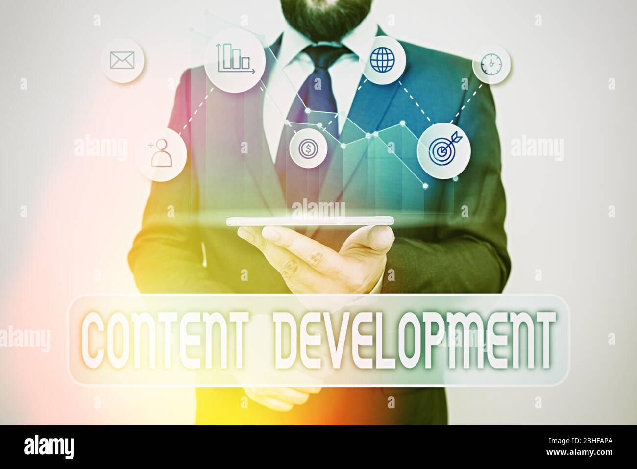 Writing note showing Content Development. Business concept for ...
