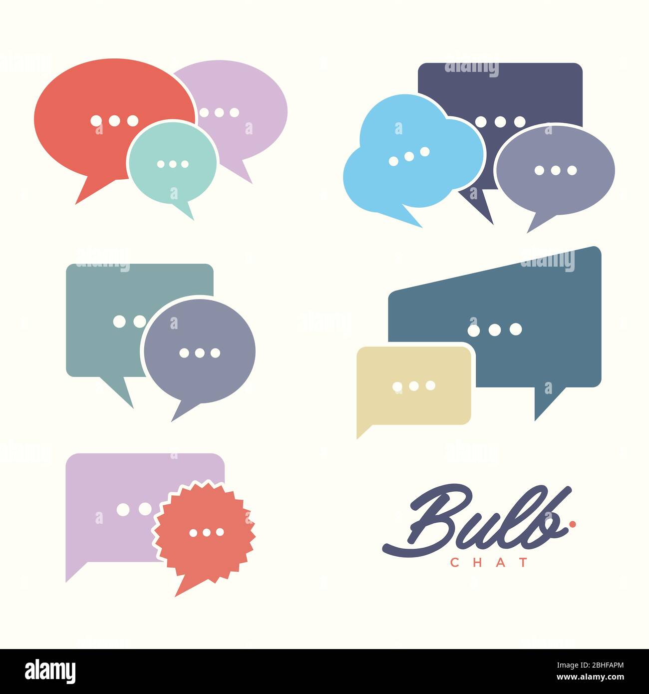 Set of blank text speech template vector bubble chat. Empty Cloud of ...