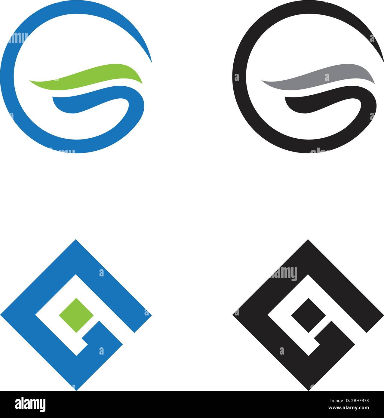 Set abstract letter G design vector illustration template. Creative ...