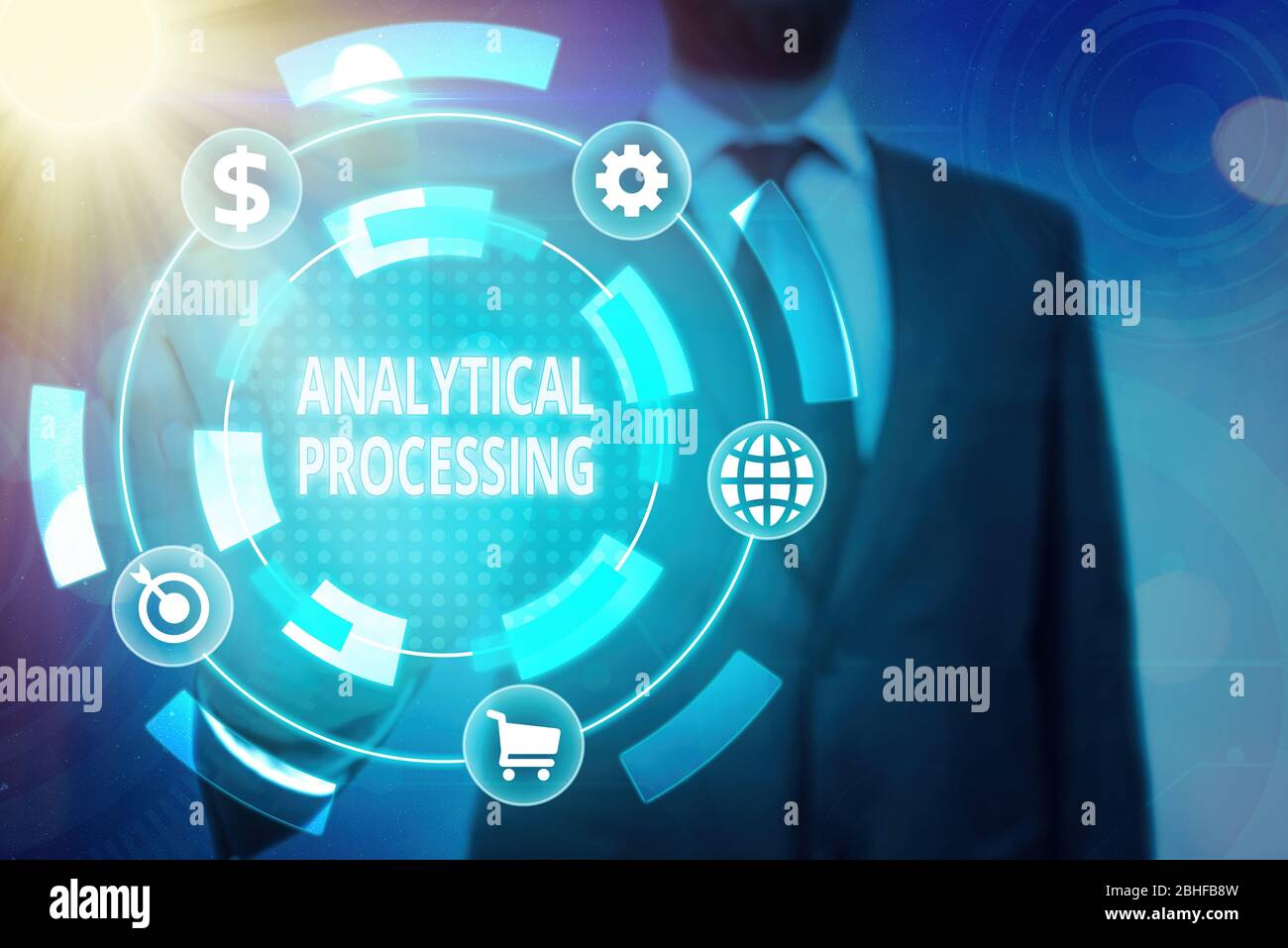 Conceptual hand writing showing Analytical Processing. Concept meaning easily View Write Reports ...