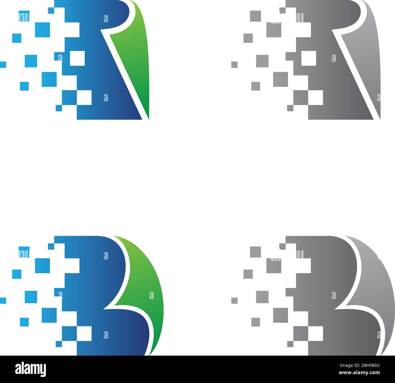 Set of design pixel paper for your best business company symbol. Vector ...