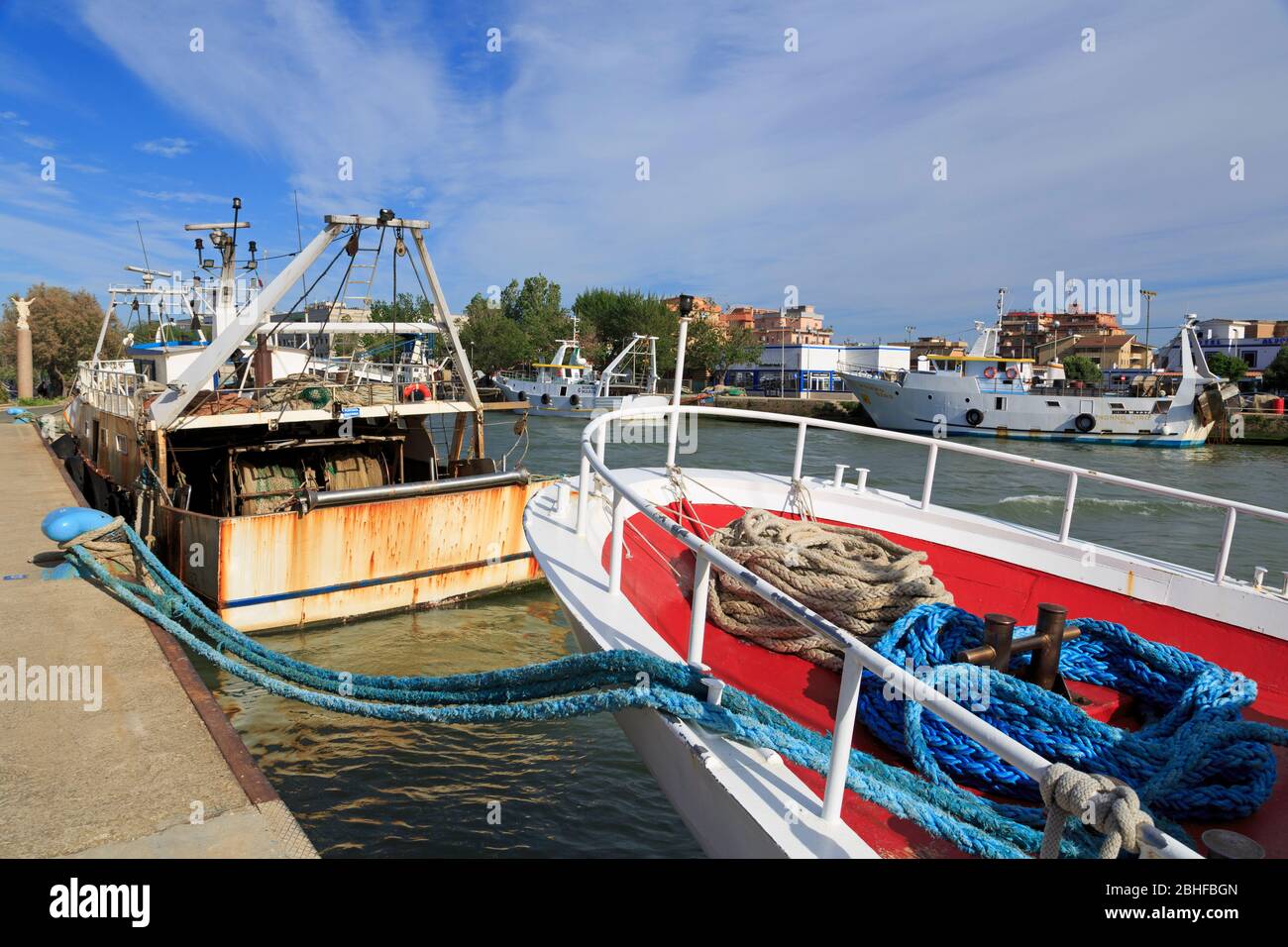Fishing boats, Port of Fiumicino, Rome, Italy, Europe Stock Photo - Alamy
