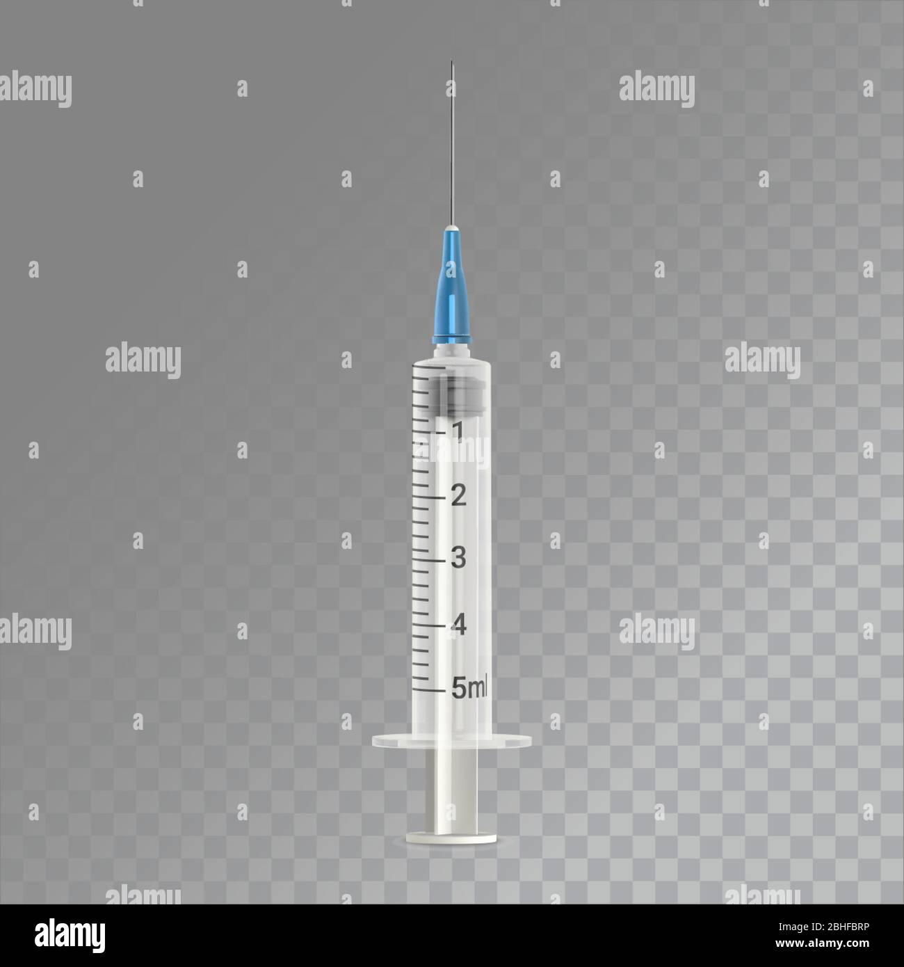 3d realistic white medical syringe. Design template on transparent ...