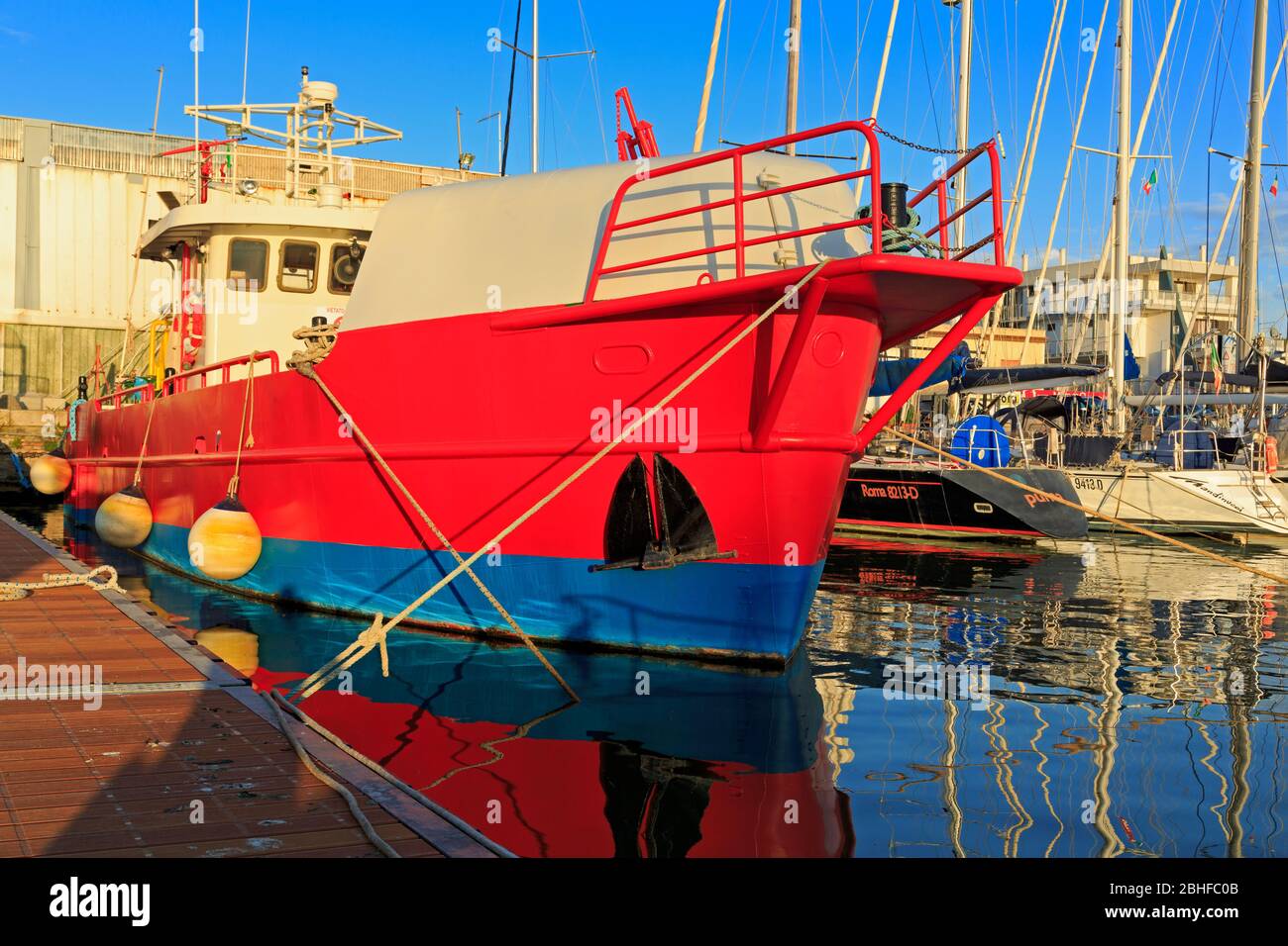 Fishing boat, Port of Fiumicino, Rome, Italy, Europe Stock Photo - Alamy