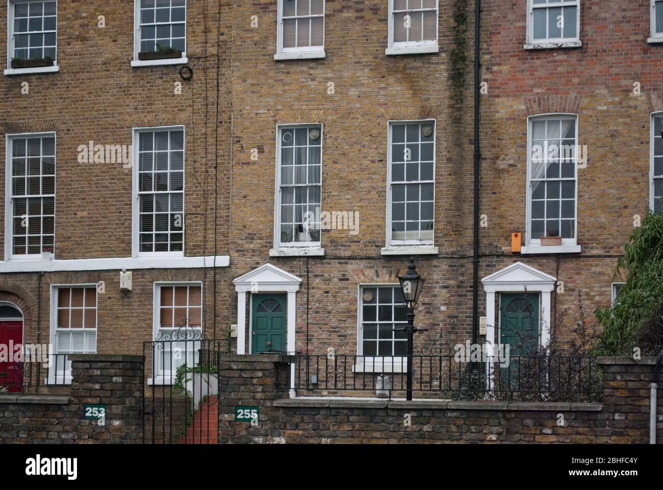 Detail of houses on Hackney Road, London Borough of Hackney, EC2 Stock ...