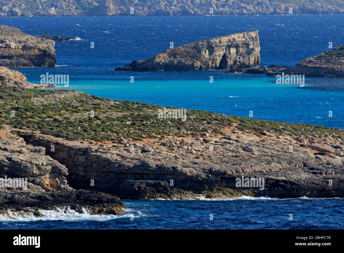 Coastline of Camino Island, Malta, Europe Stock Photo - Alamy