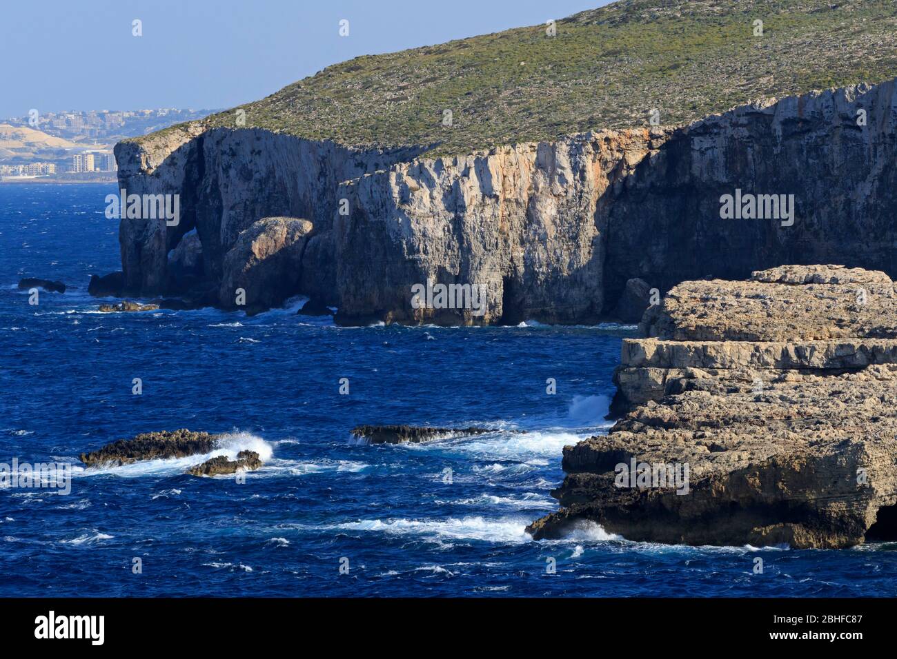 Coastline of Camino Island, Malta, Europe Stock Photo - Alamy