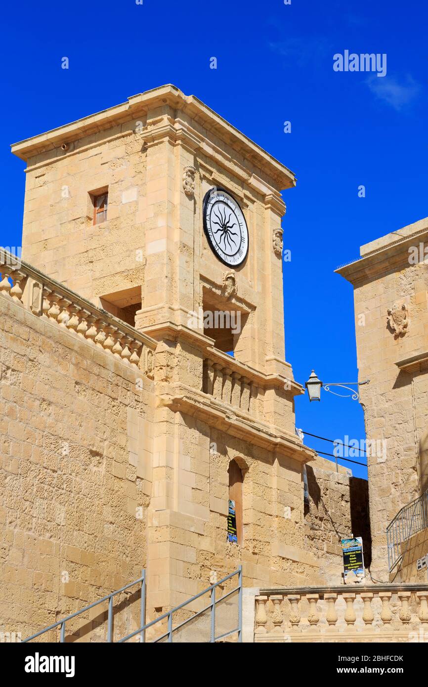 Clock Tower, Citadel, Victoria City, Gozo Island, Malta, Europe Stock ...