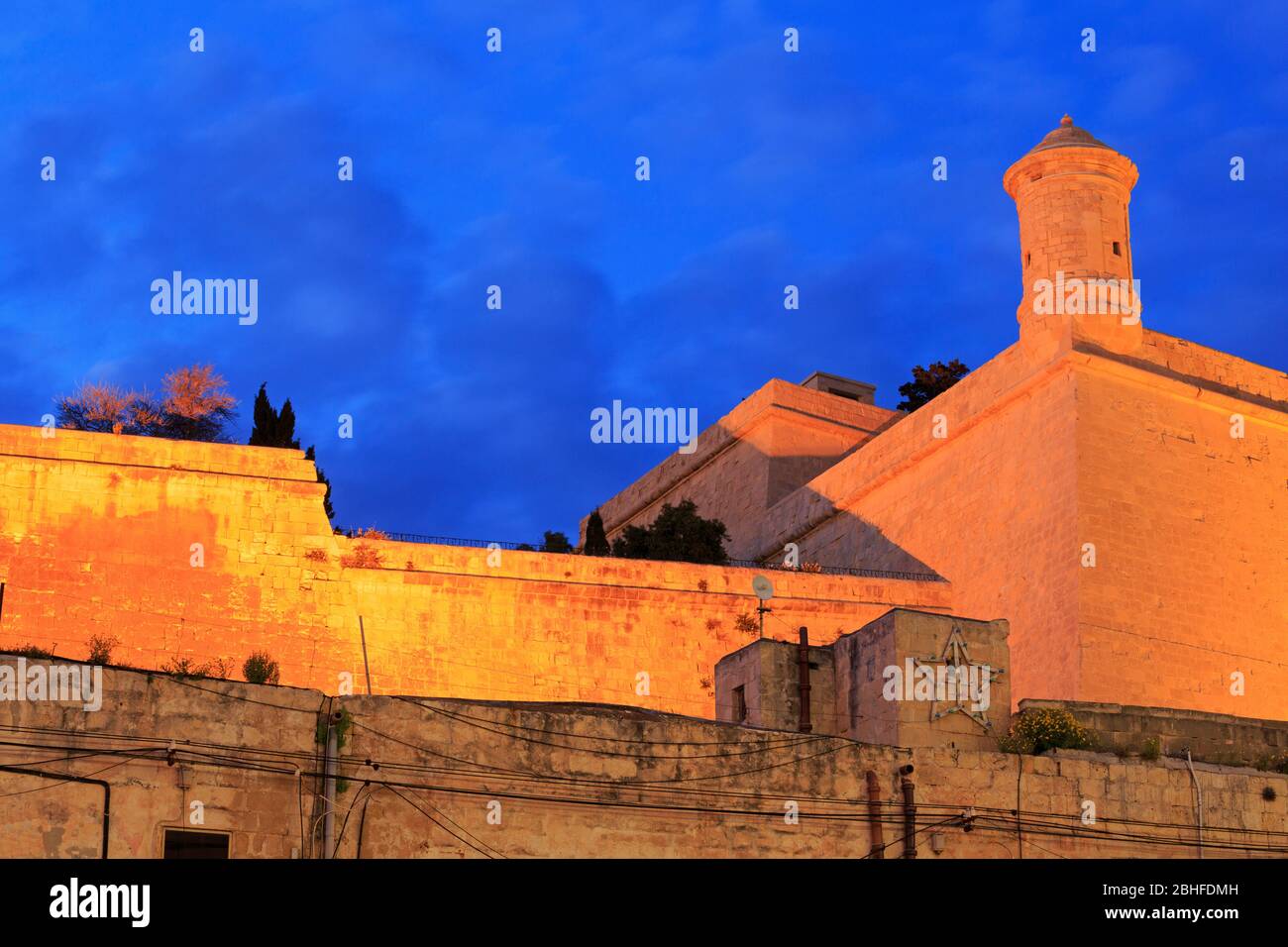 Bastion walls & Lascaris Wharf, Valletta, Malta, Europe Stock Photo - Alamy