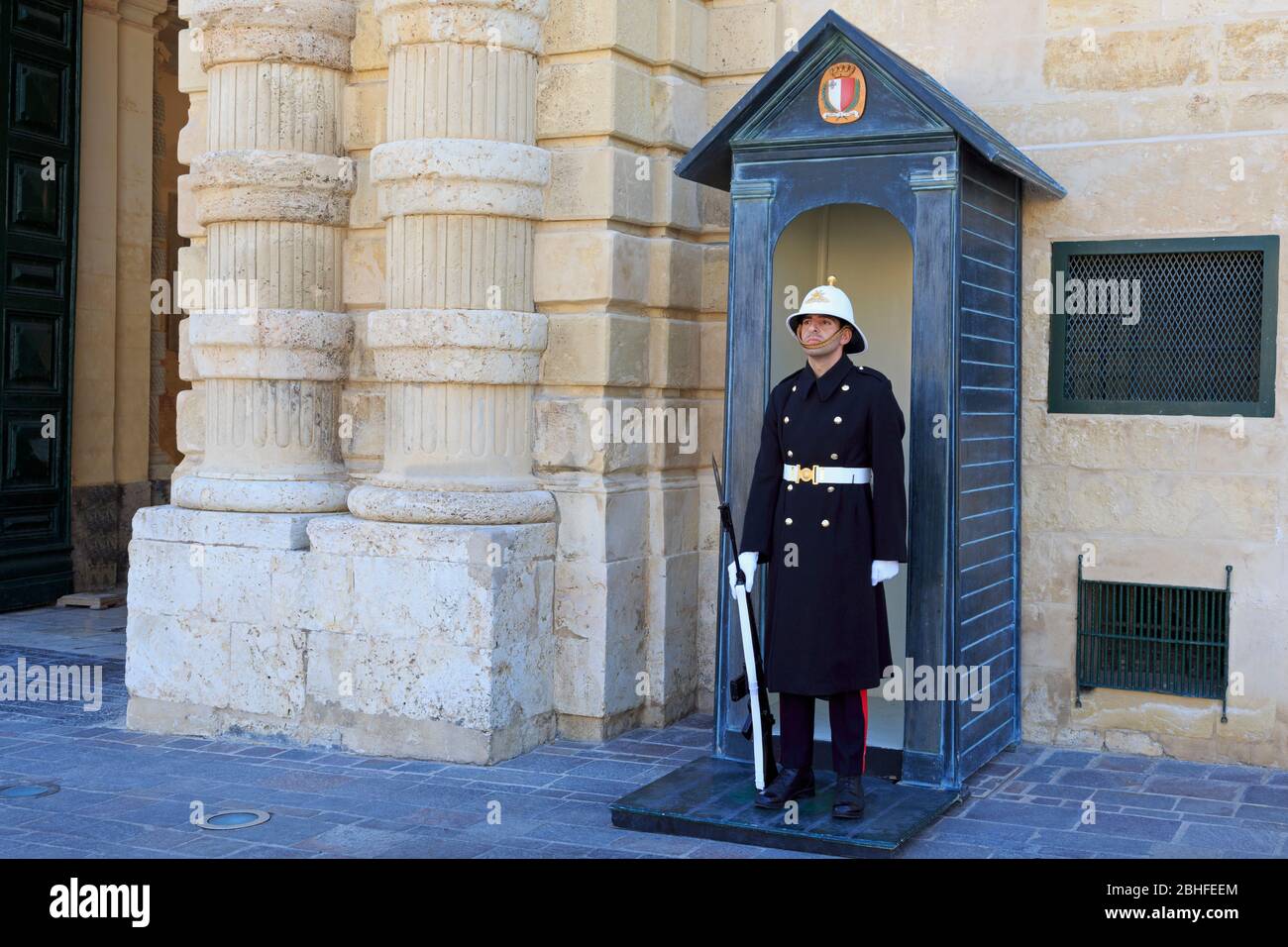 Guard, Grandmaster's Palace, St. George's Square, Valletta, Malta ...