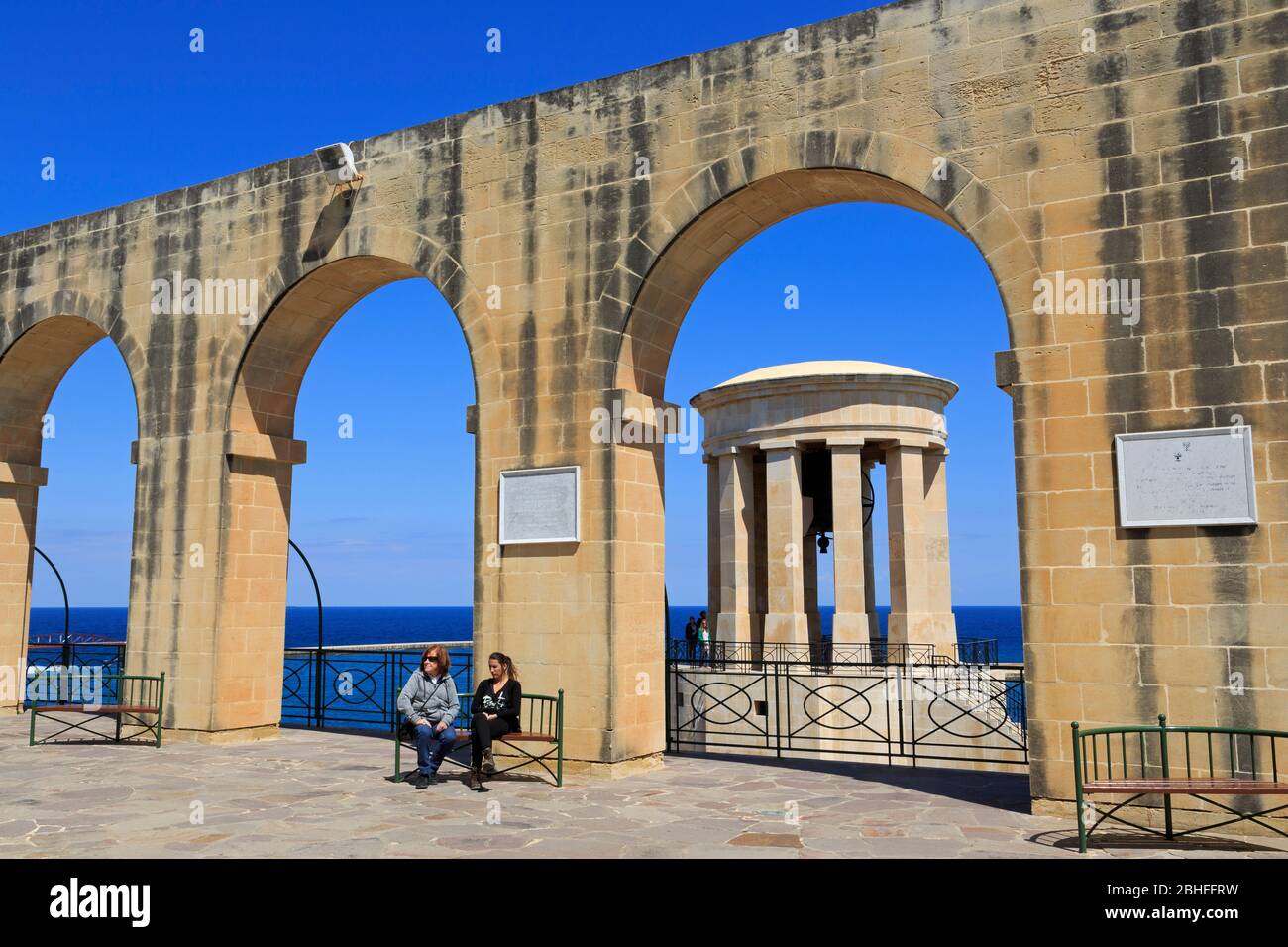 Lower Barrakka Garden & Seige Bell Memorial, Valletta, Malta, Europe ...