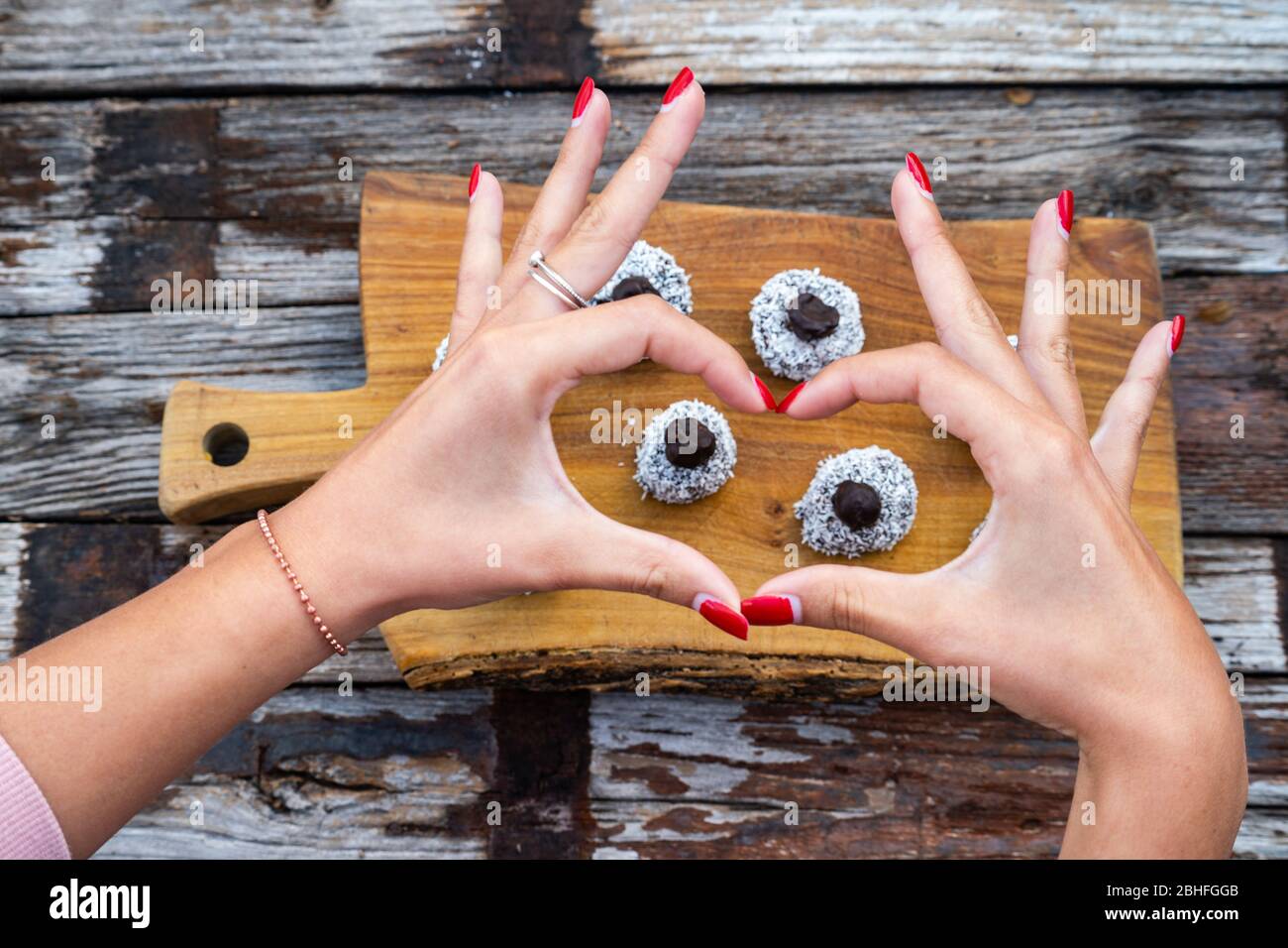 Woman hands making healthy biscuits - Home made holliday cookies ...