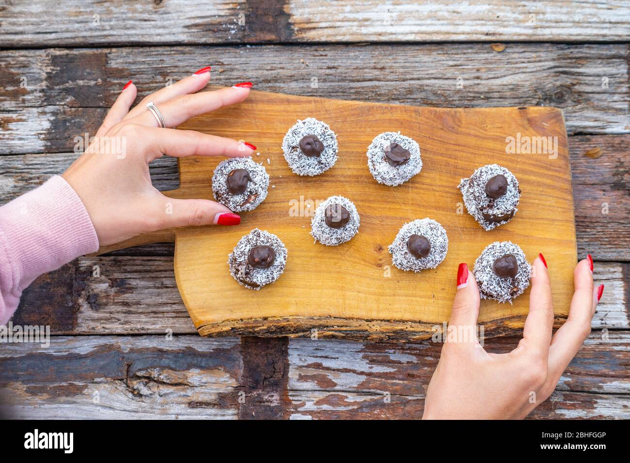 Woman hands making healthy biscuits - Home made holliday cookies ...