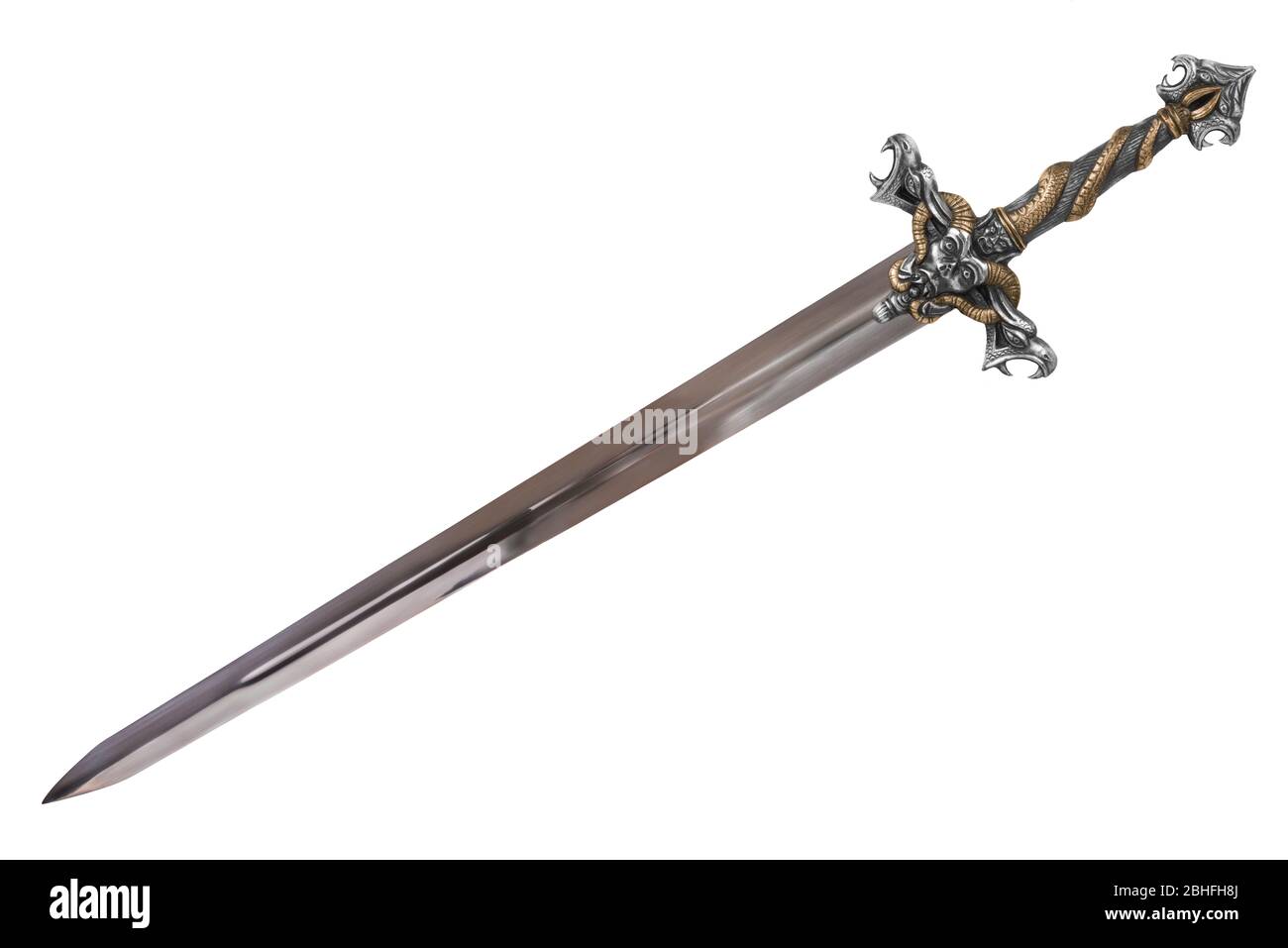 Sword disposed by diagonal, isolated on white background. Cut out Stock ...