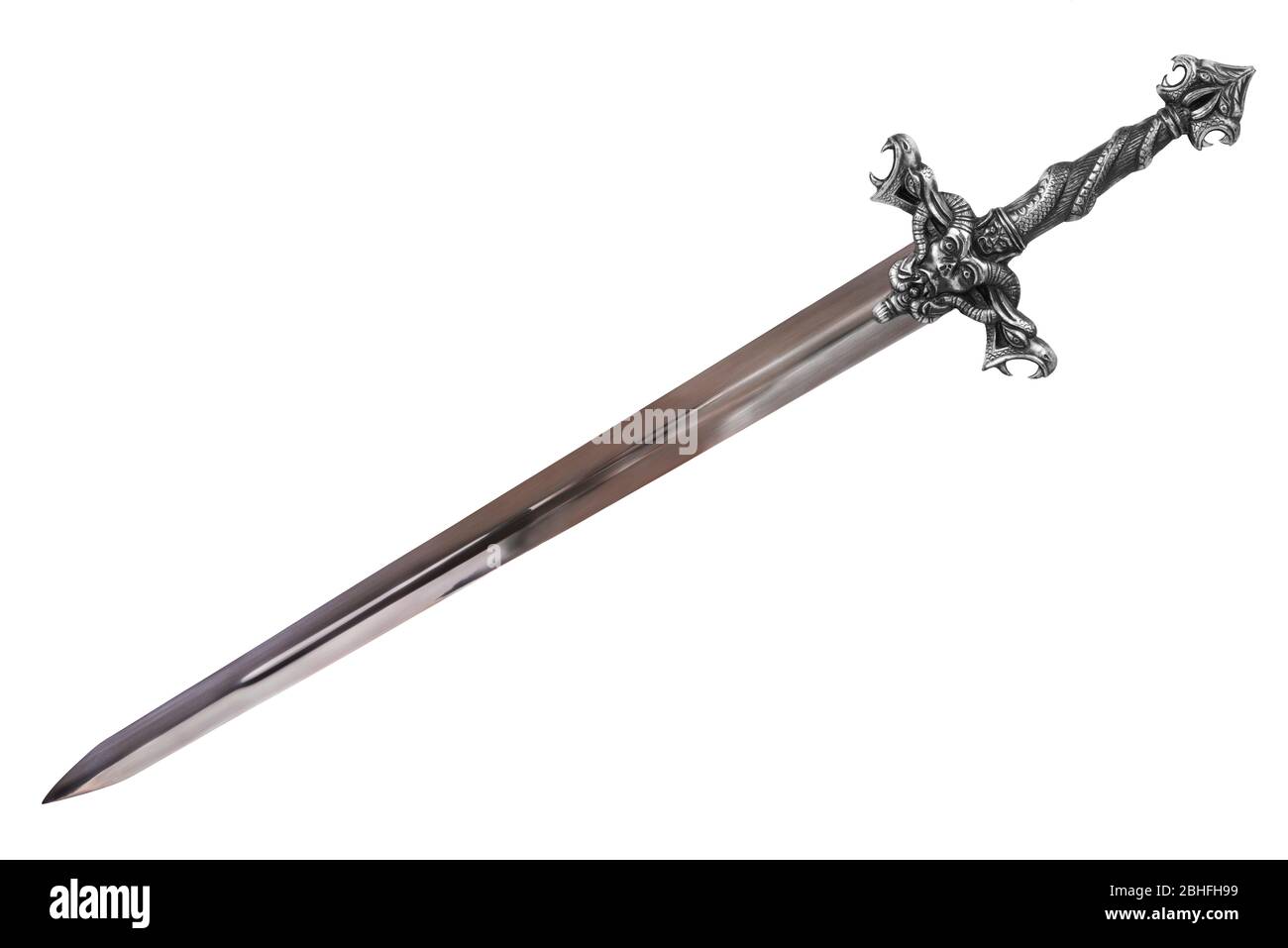 Sword disposed by diagonal, isolated on white background. Cut out Stock ...