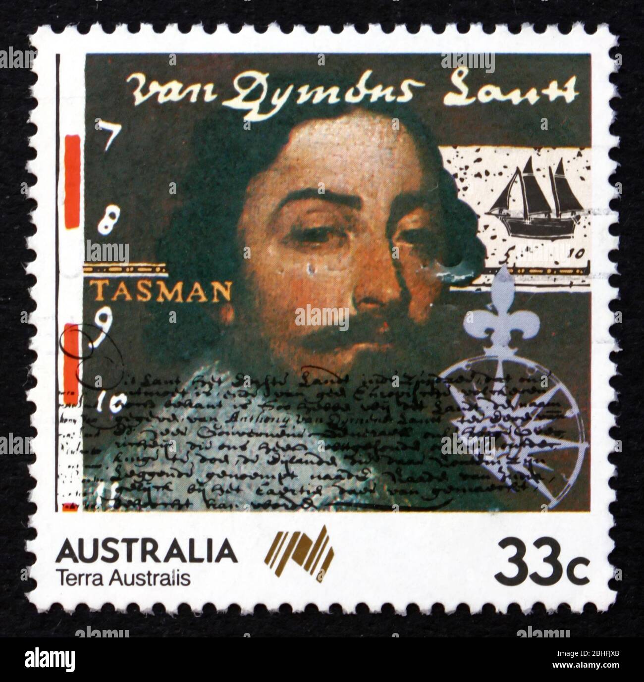 AUSTRALIA - CIRCA 1985: a stamp printed in the Australia shows Abel ...