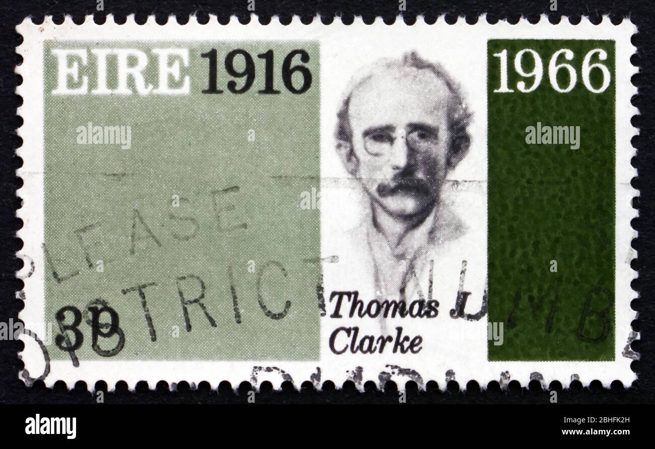 IRELAND - CIRCA 1966: a stamp printed in the Ireland shows Thomas James ...