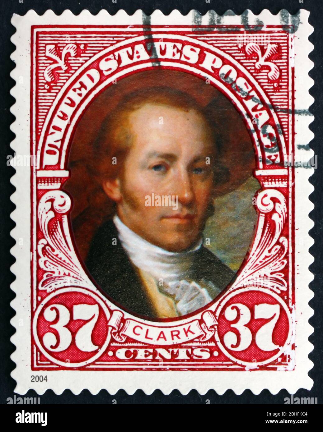 USA - CIRCA 2004: a stamp printed in the USA shows William Clark, Lewis ...