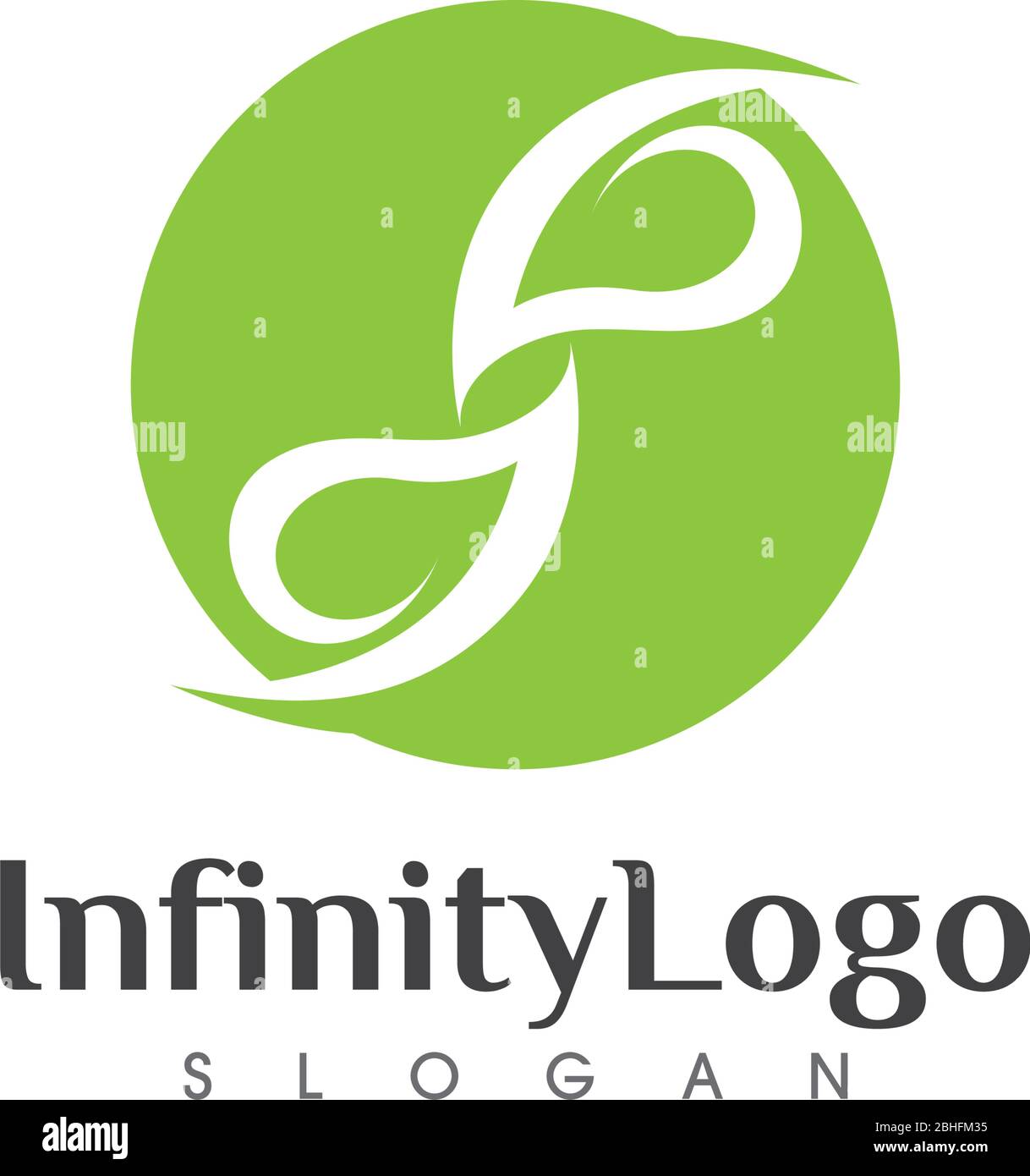 Infinity Leaf green Vector icon illustration Logo template design Stock ...
