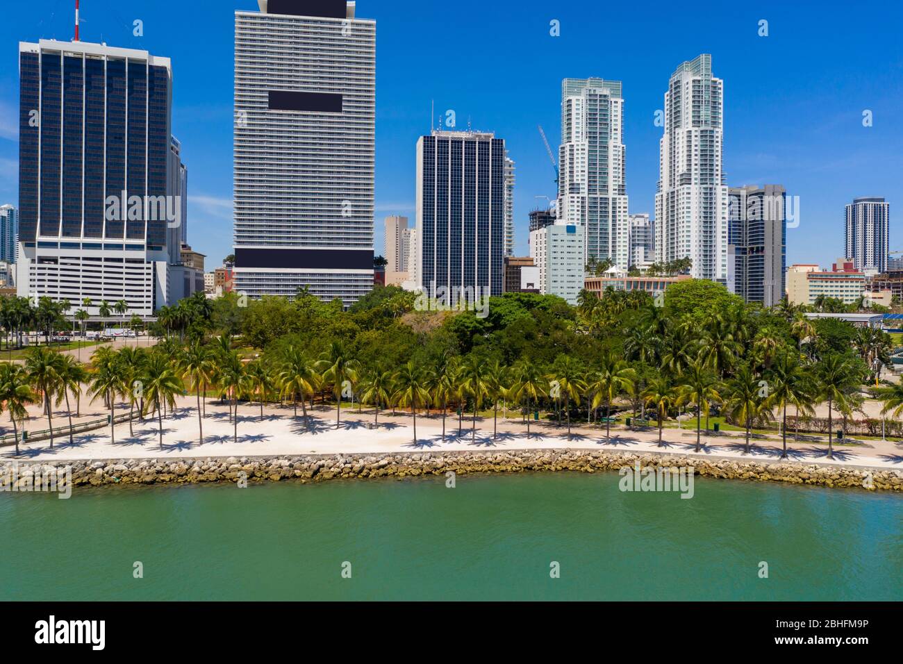 Bayfront Park Miami Aerial Photo Downtown Miami Bayfront Park Shut