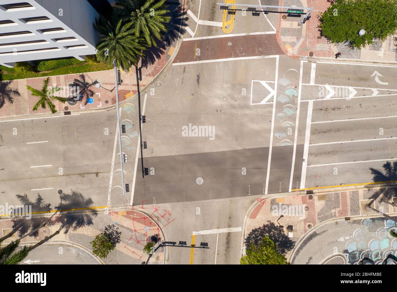 Aerial photo Flagler Street Downtown Miami intersection Stock Photo - Alamy