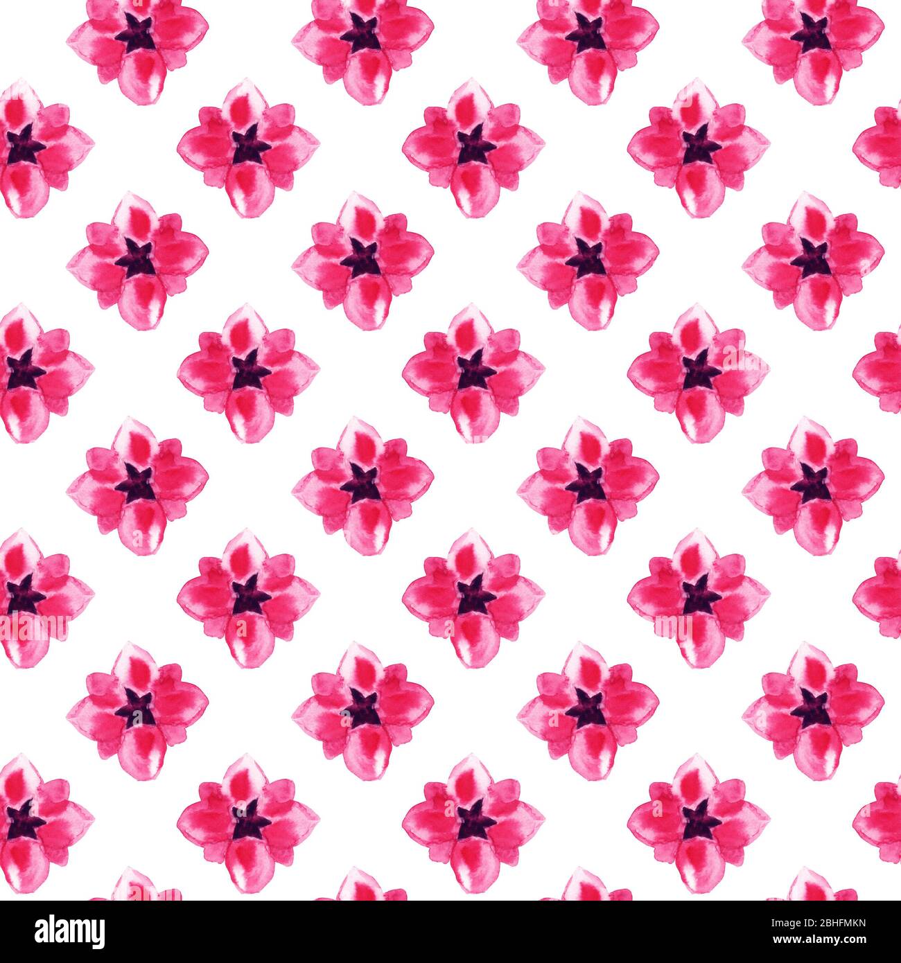 Sakura flowers pattern background, cherry blossom watercolor floral ...