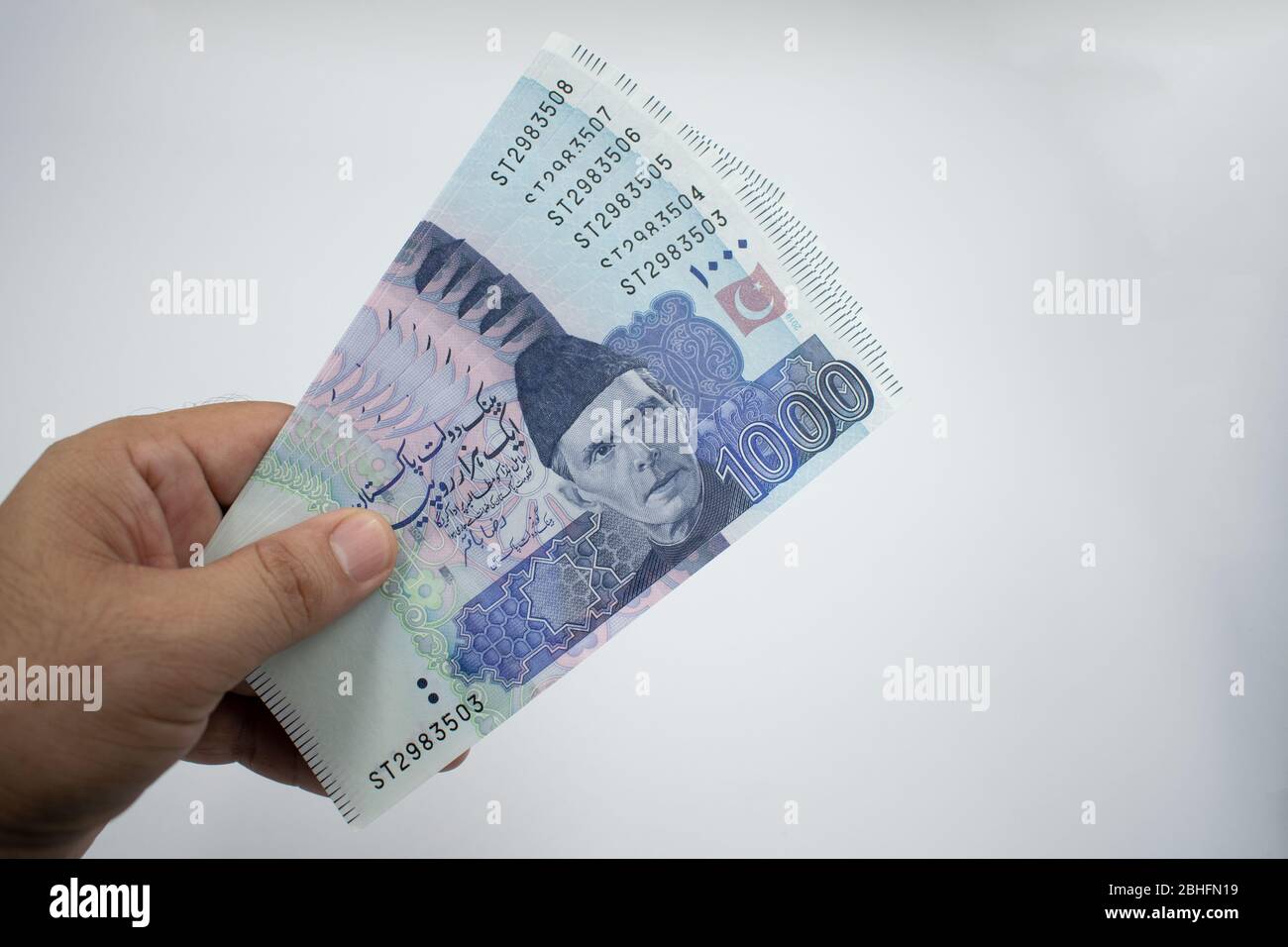 Pakistani Currency, Banknotes holding in hands, Pakistan Bank Rupees ...