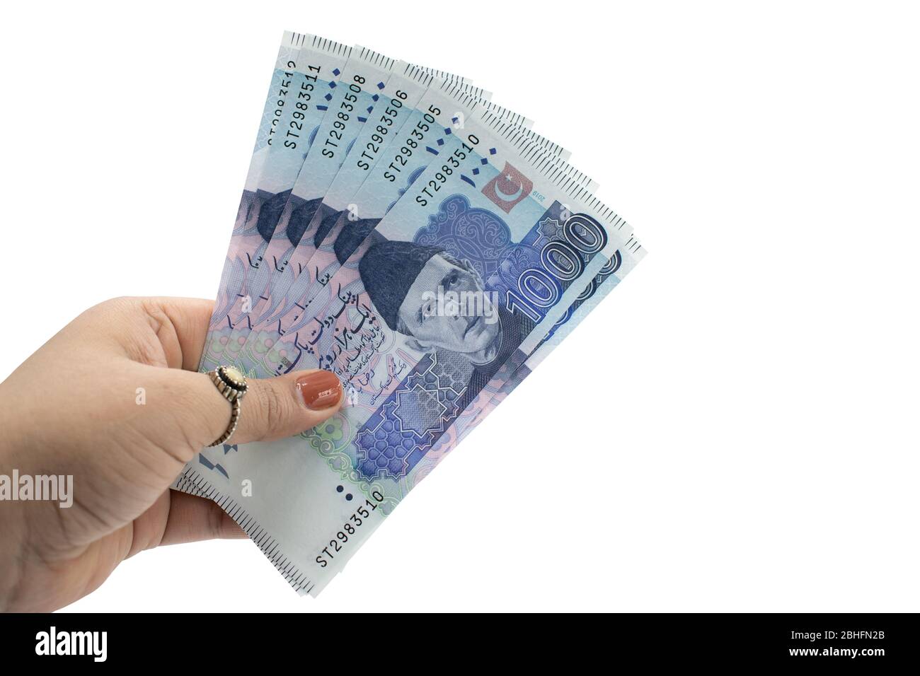 Pakistani Currency, Banknotes holding in hands, Pakistan Bank Rupees ...