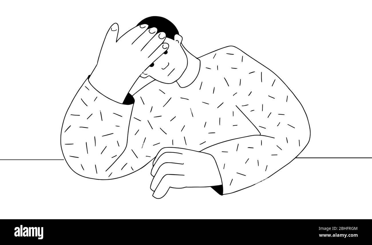 Unhappy Man in despair. The guy under stress. Depressive disorder ...